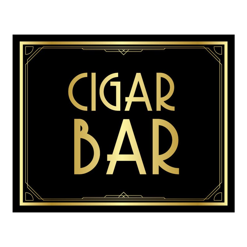 CIGAR BAR SIGN, Cigar Bar, Great Gatsby Decorations, Cigar Bar Signage ...