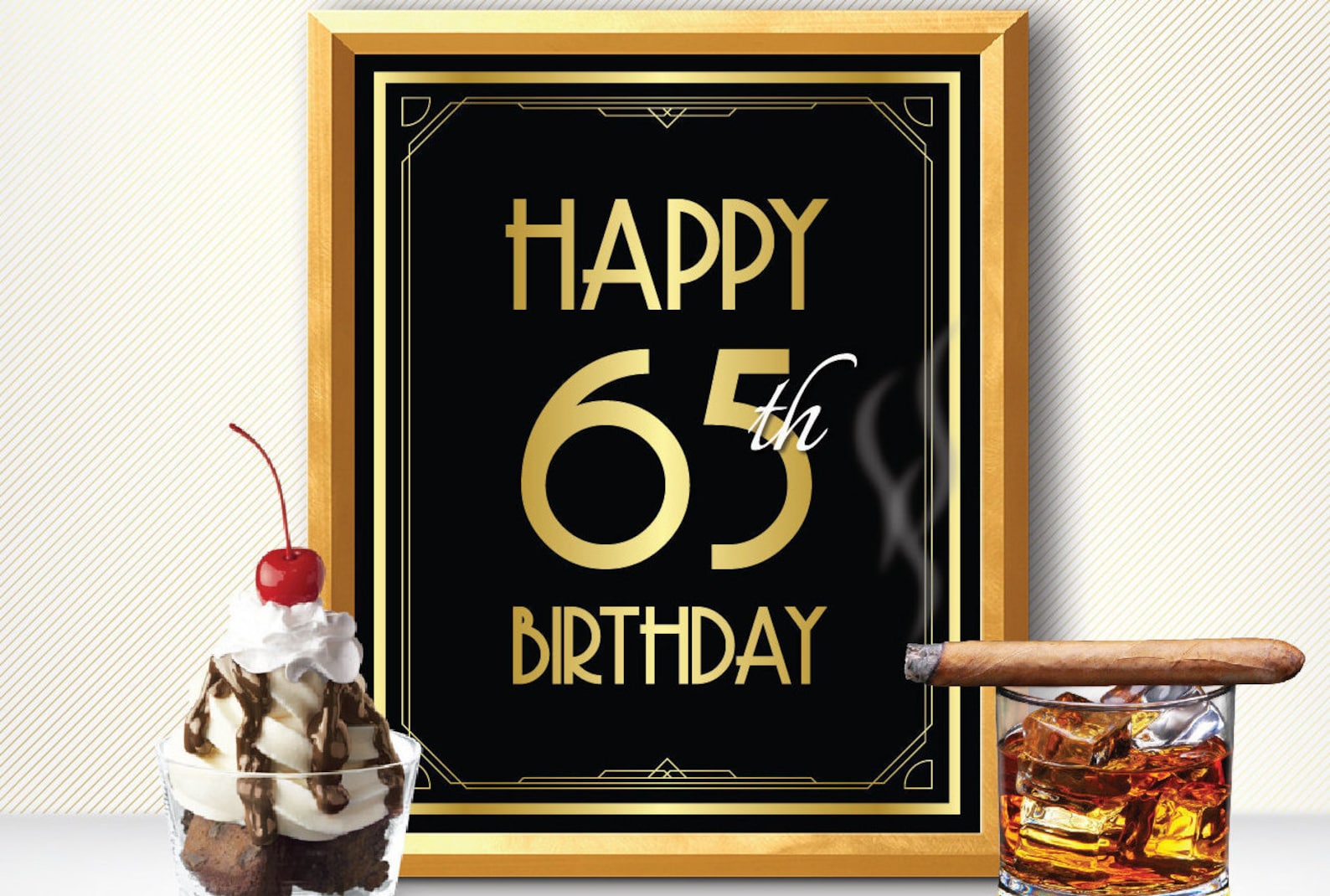 Happy 65th Birthday, 65th Birthday Decoration, 65th Birthday, 65th ...