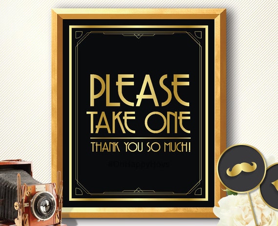 PLEASE TAKE ONE sign art deco please take one sign Great | Etsy