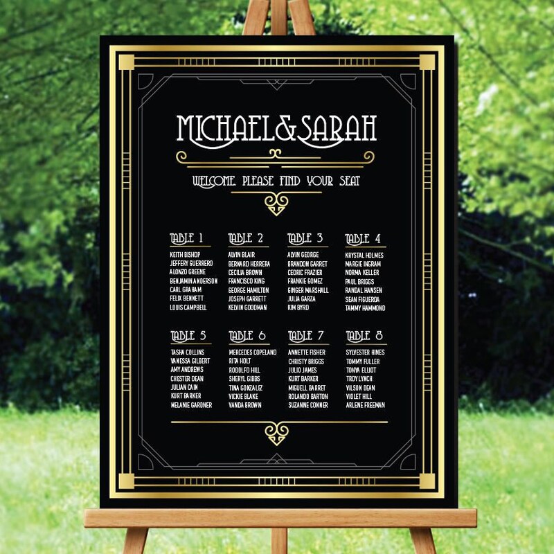 Gatsby Seating Chart - Etsy