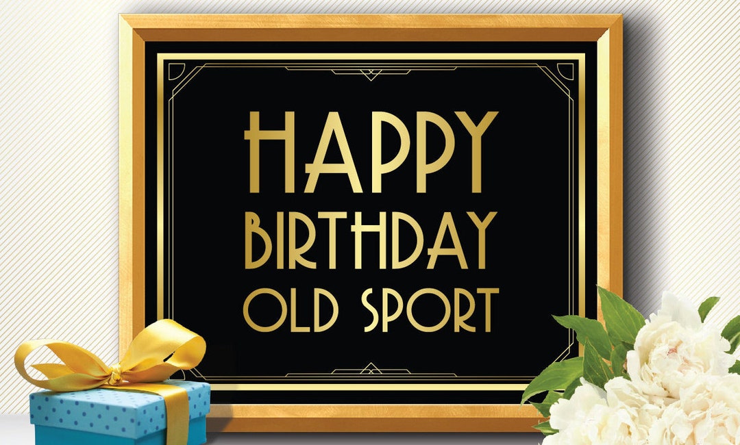 HAPPY BIRTHDAY Sign, Printable Happy Birthday Sign, Art Deco Happy ...