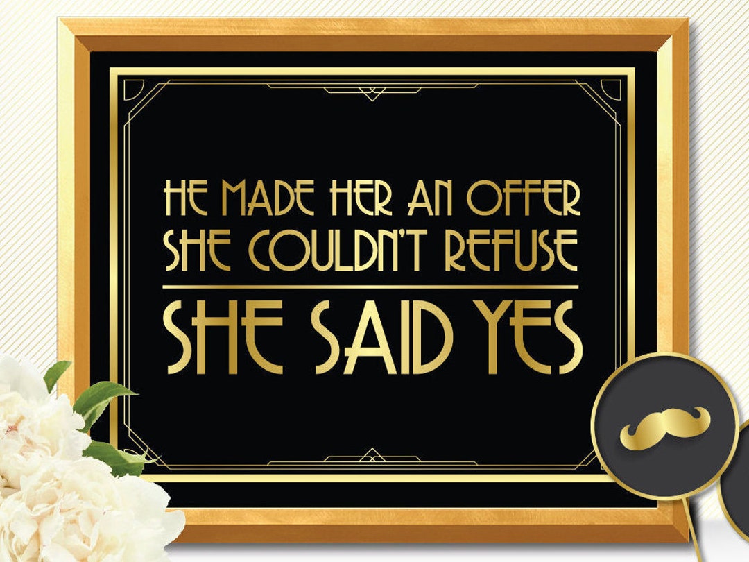 SHE SAID YES Sign, He Asked She Said Yes Printable, Wedding Signs ...