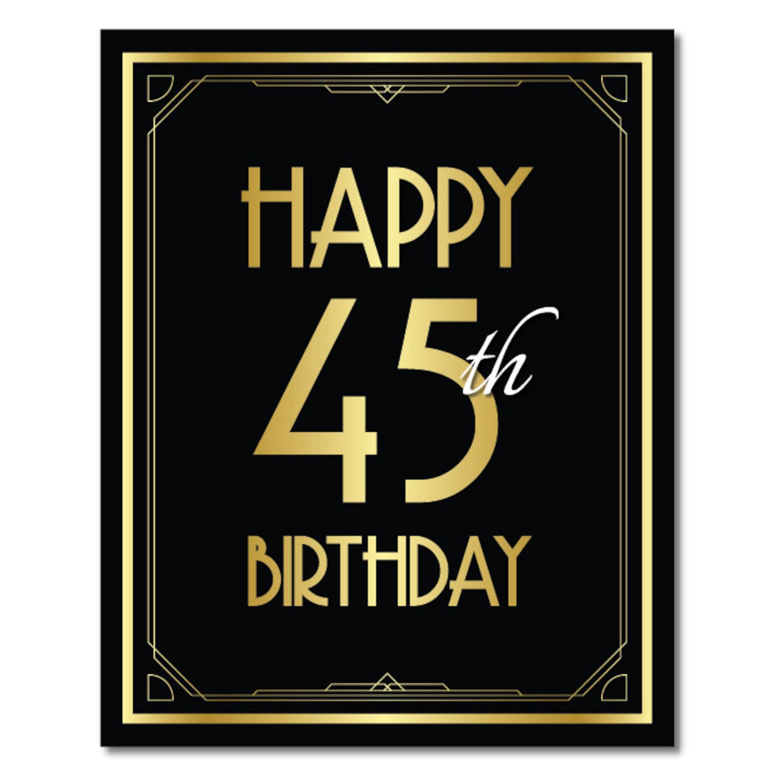 Happy 45th Birthday, 45th Birthday Decoration, 45th Birthday, 45th ...