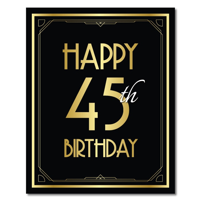 Happy 45th Birthday, 45th Birthday Decoration, 45th Birthday, 45th ...