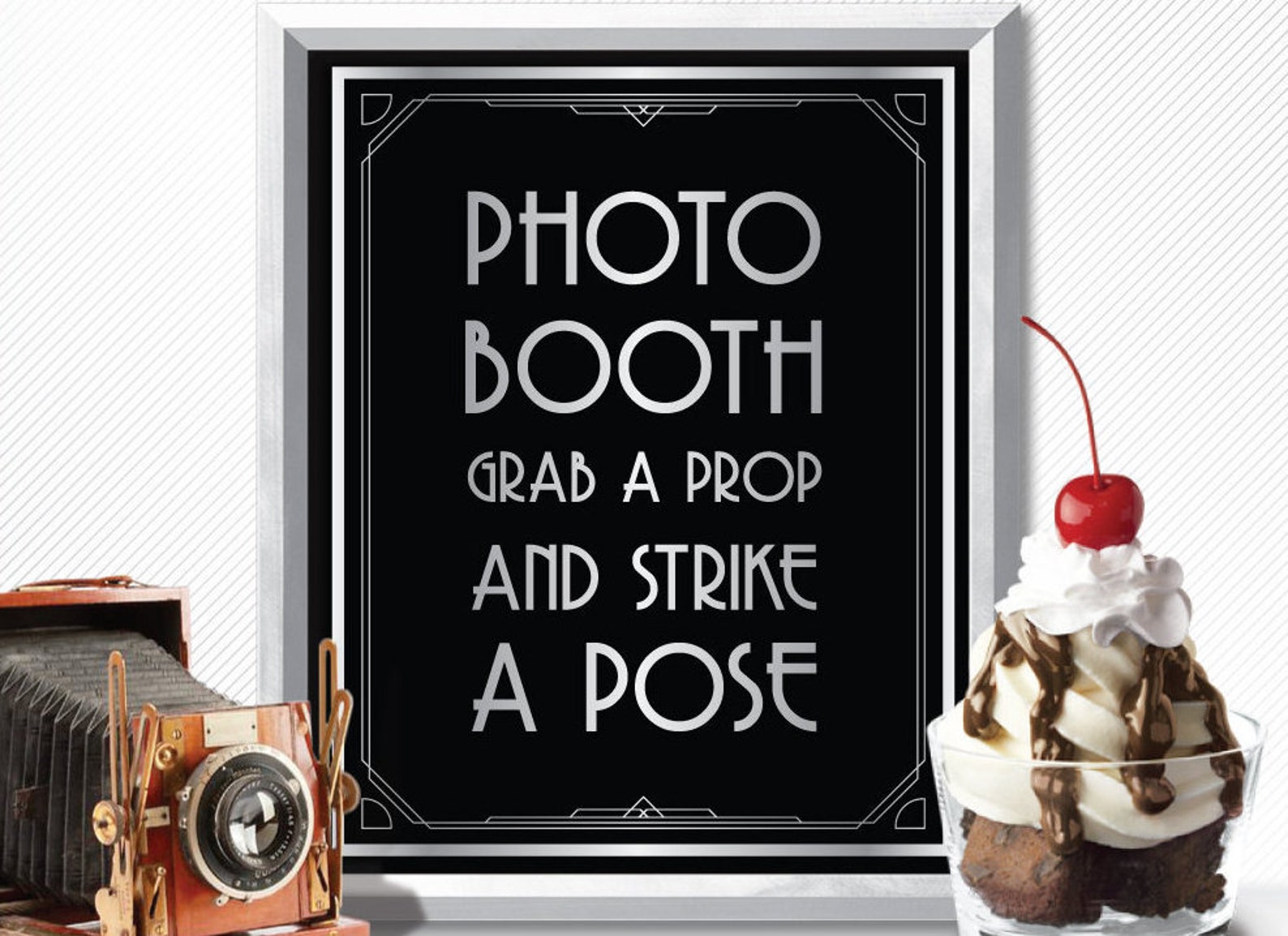 Printable PHOTO BOOTH Grab a Prop & Strike a POSE Art Deco - Etsy Singapore