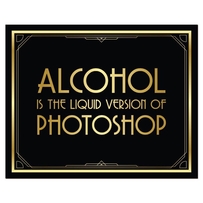 Alcohol Sign, Bar Sign, Drink Sign, Bar Decorations, Great Gatsby Drink ...