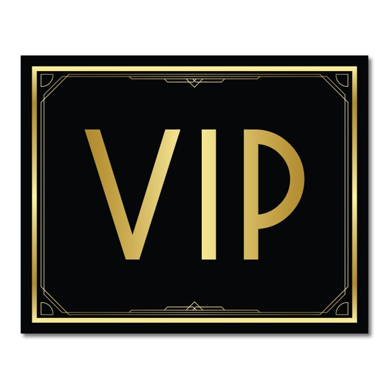 VIP SIGN Art Deco, Great Gatsby, Roaring 20s, Party Decoration, Bar ...