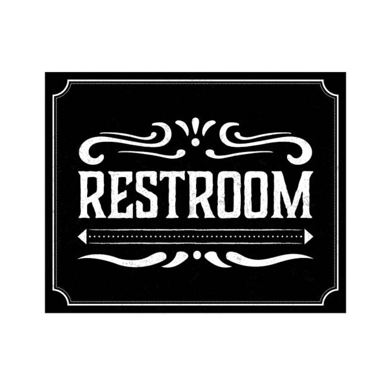 Restroom Sign Wc Sign Toilet Sign Wedding Restroom Sign Party Restroom ...