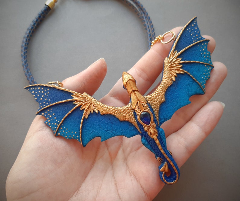 Blue Dragon Necklace - Etsy