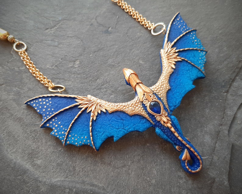 Blue Dragon Necklace - Etsy