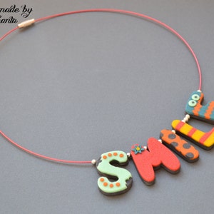 Inspirational Smile Necklace Bright Necklace Summer Necklace Funny ...