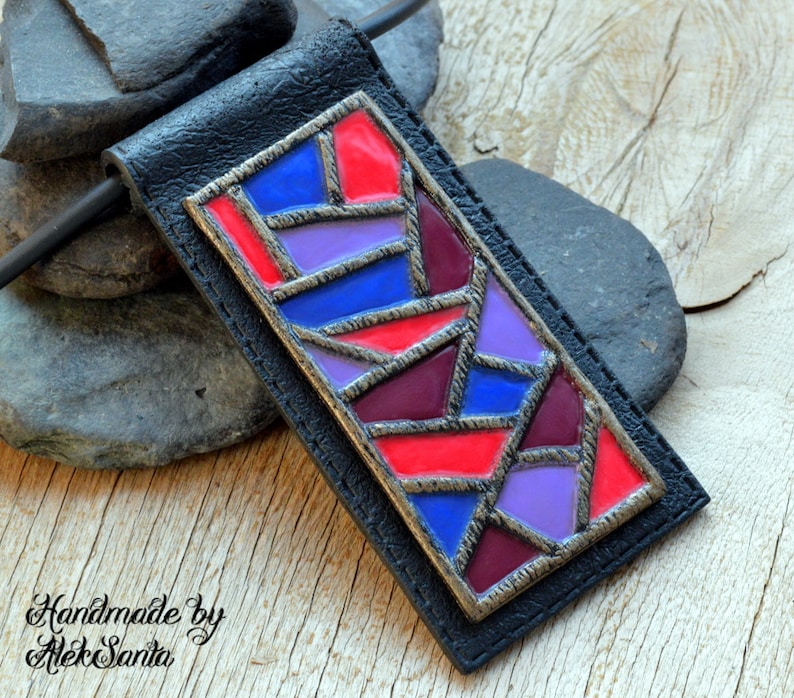 Abstract Pendant Abstract Necklace Mosaic Pendant Mosaic - Etsy