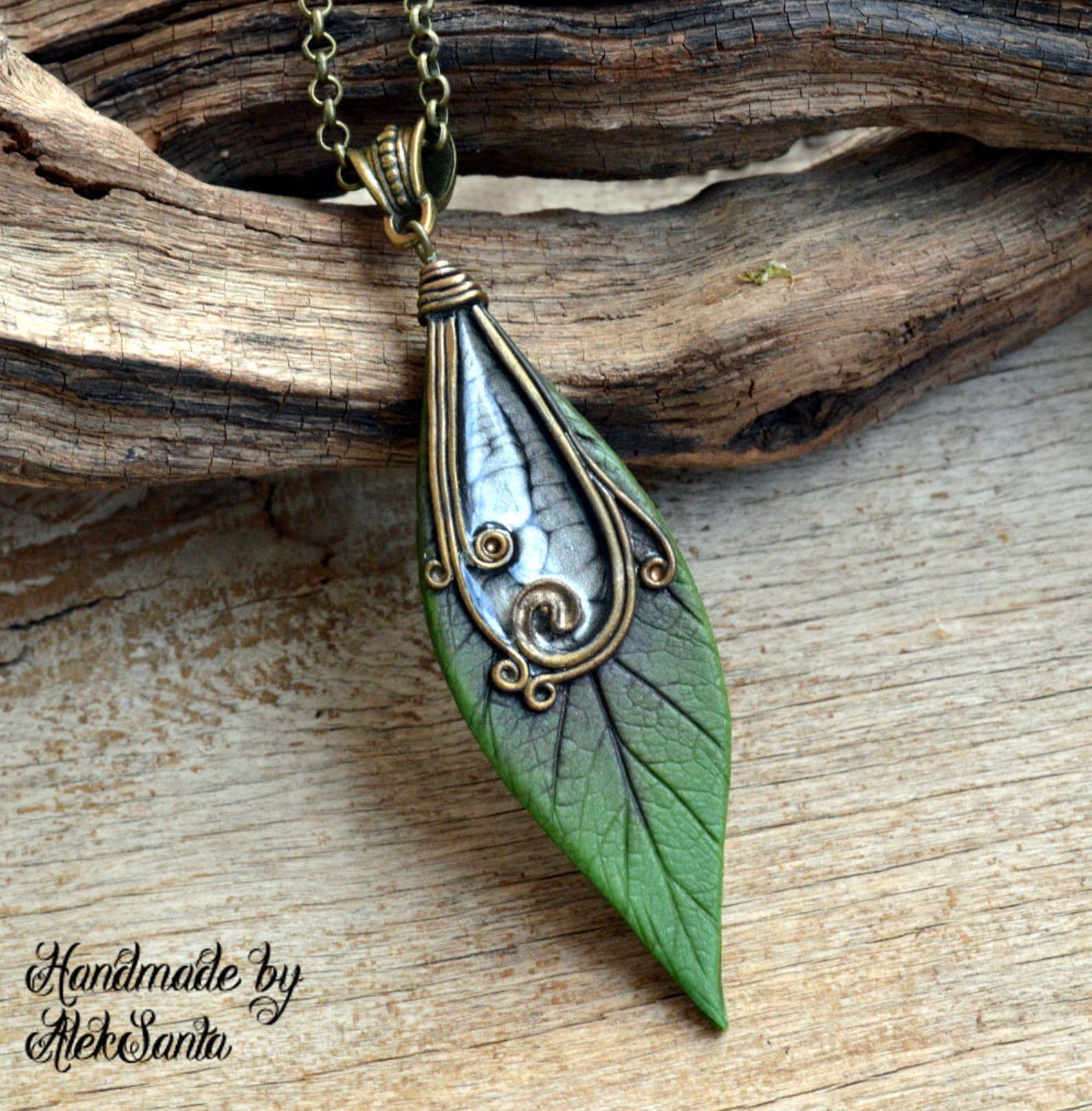 Inspirational Leaf Necklace Leaf Pendant Leaf Jewelry Green - Etsy ...