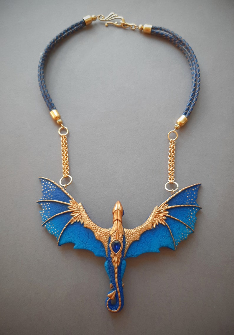 Blue Dragon Necklace - Etsy