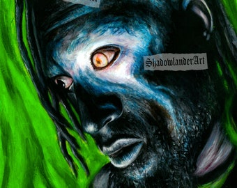 Tech N9ne neon Demon Drawing ART PRINT & ORIGINAL - Etsy