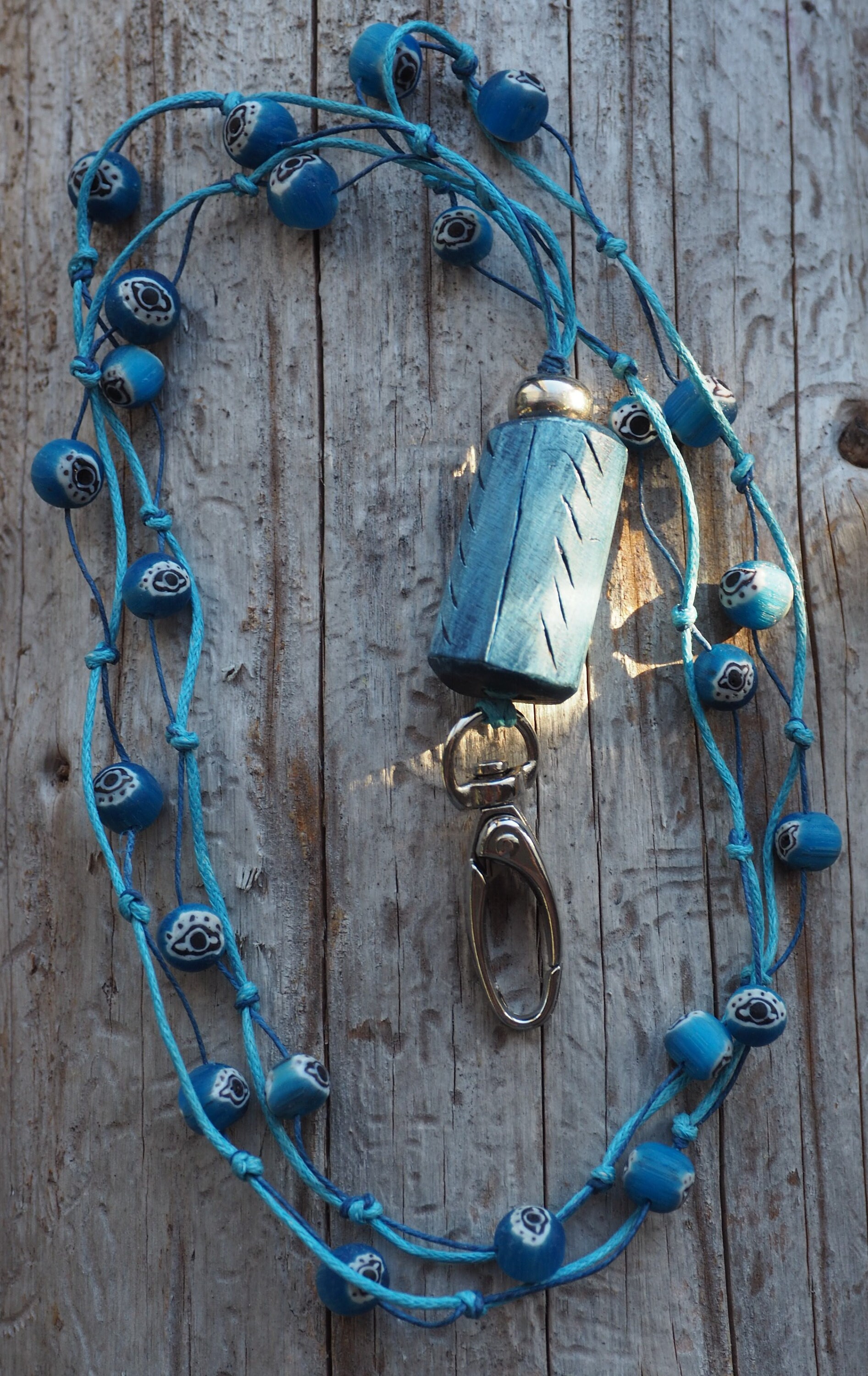 Cordón/banda de llaves con cuentas azules | Etsy España