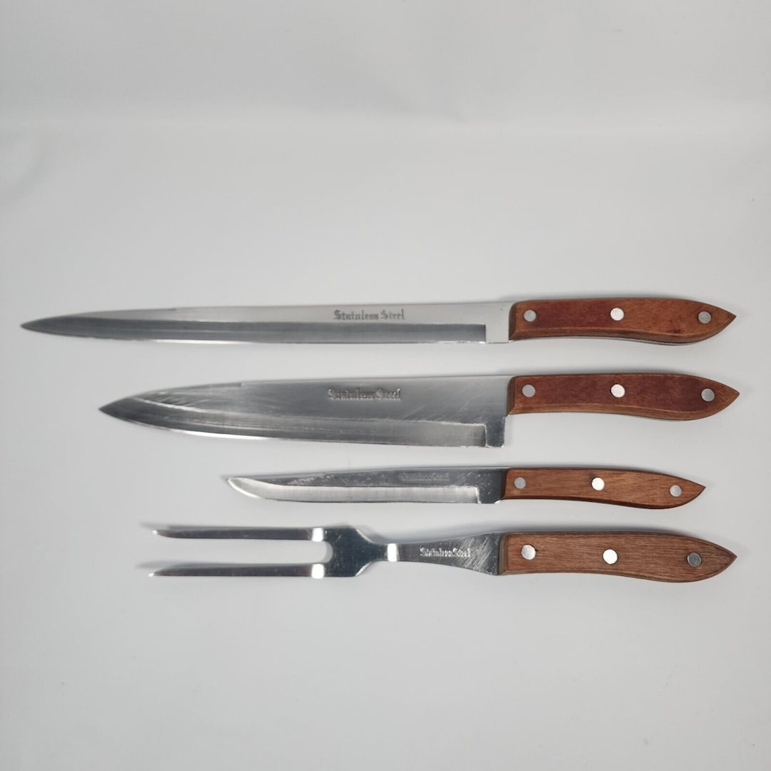 Vintage Interpur Japan Stainless Steel Carving Set of 4 Pieces: 3 ...