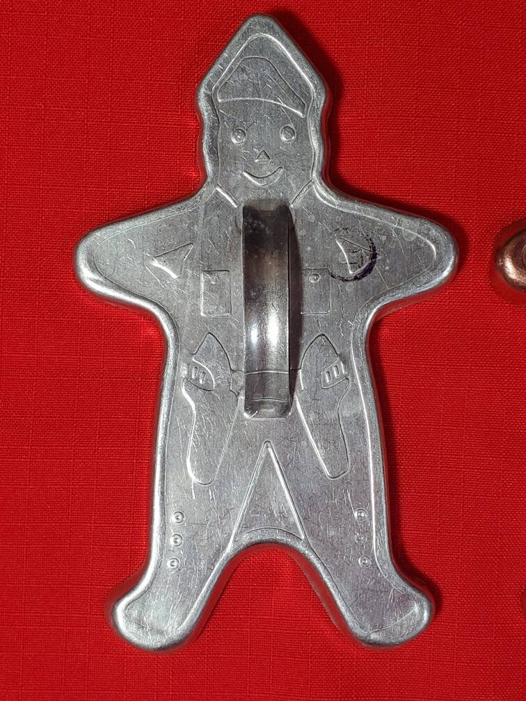Vintage Aluminum Gingerbread Man Cookie Cutters / Copper Colored ...