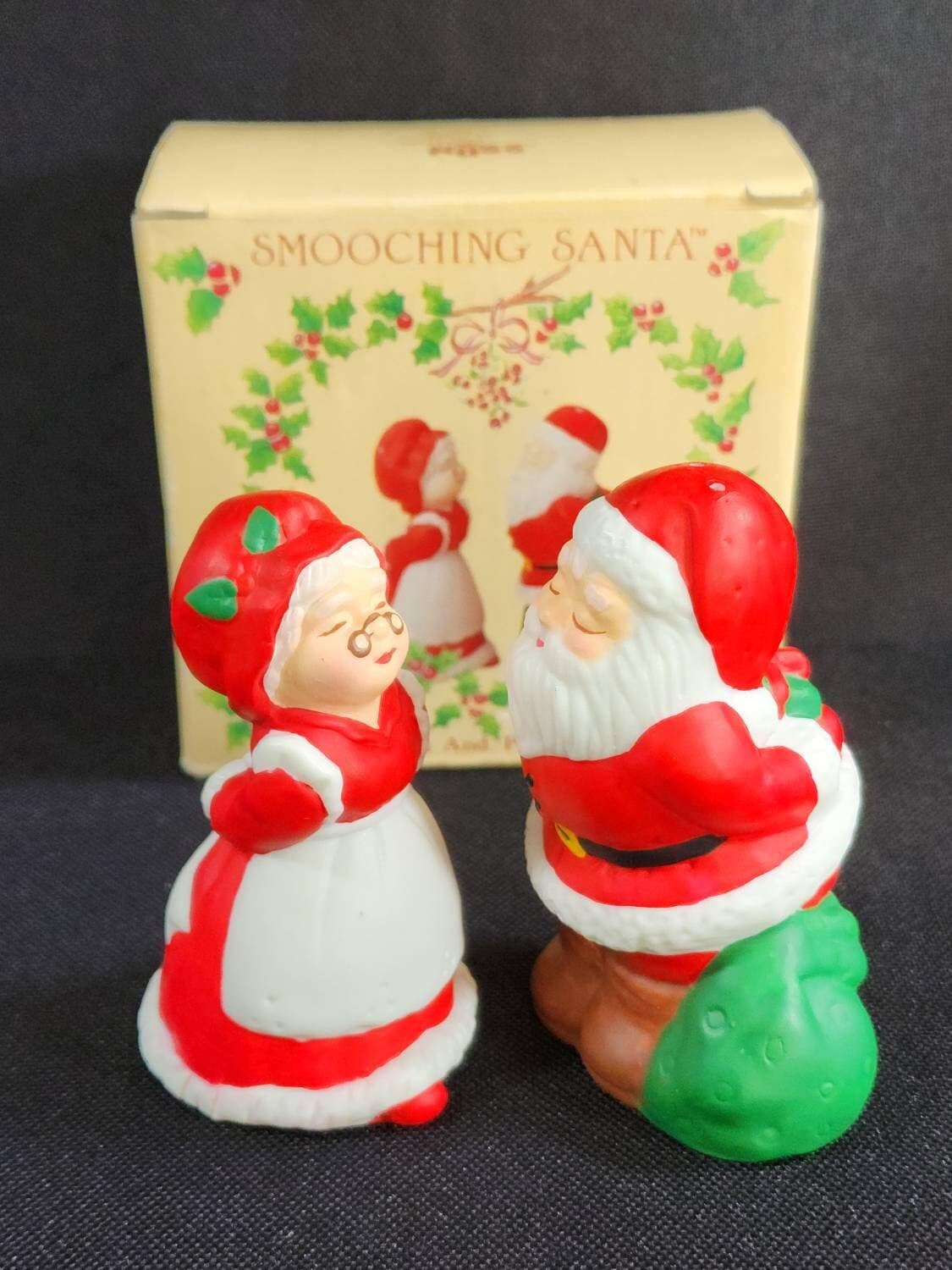 Vintage Russ Smooching Santa and Mrs. Claus Porcelain Salt & Pepper ...