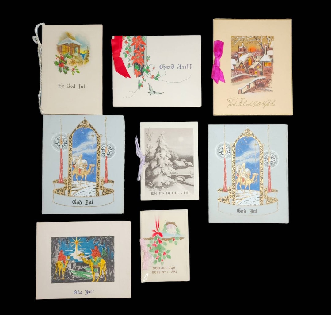 Lot of 8 Vintage Swedish Christmas Cards From the 1920s / Ephemera ...