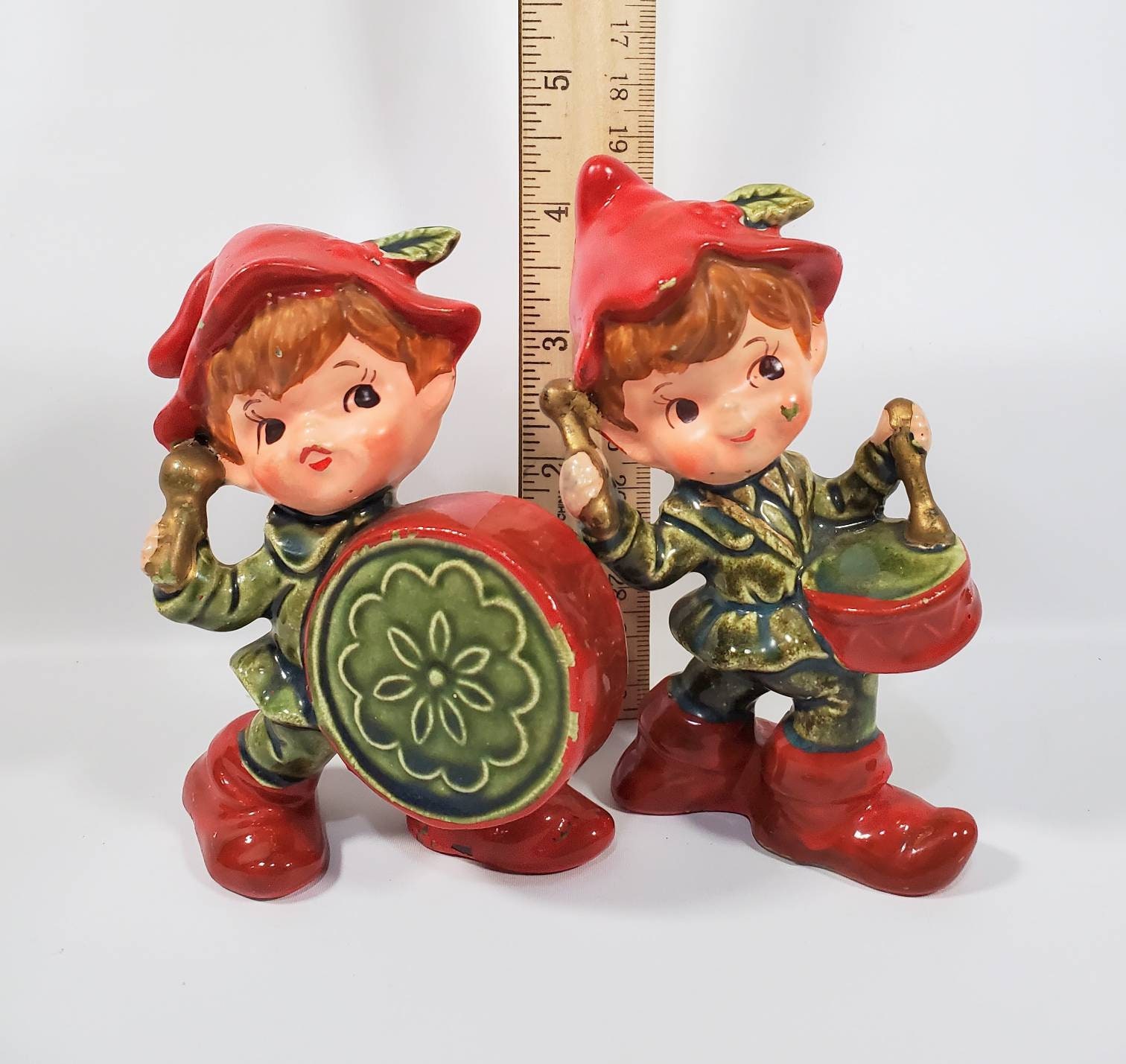 Vintage Mid Century Elf / Drummer Boy Ceramic Figurine Pair / Japan - Etsy