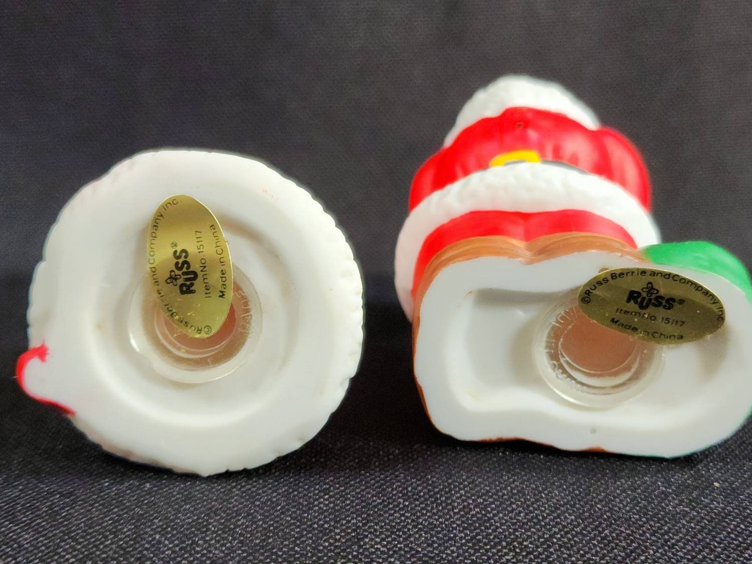 Vintage Russ Smooching Santa and Mrs. Claus Porcelain Salt & - Etsy