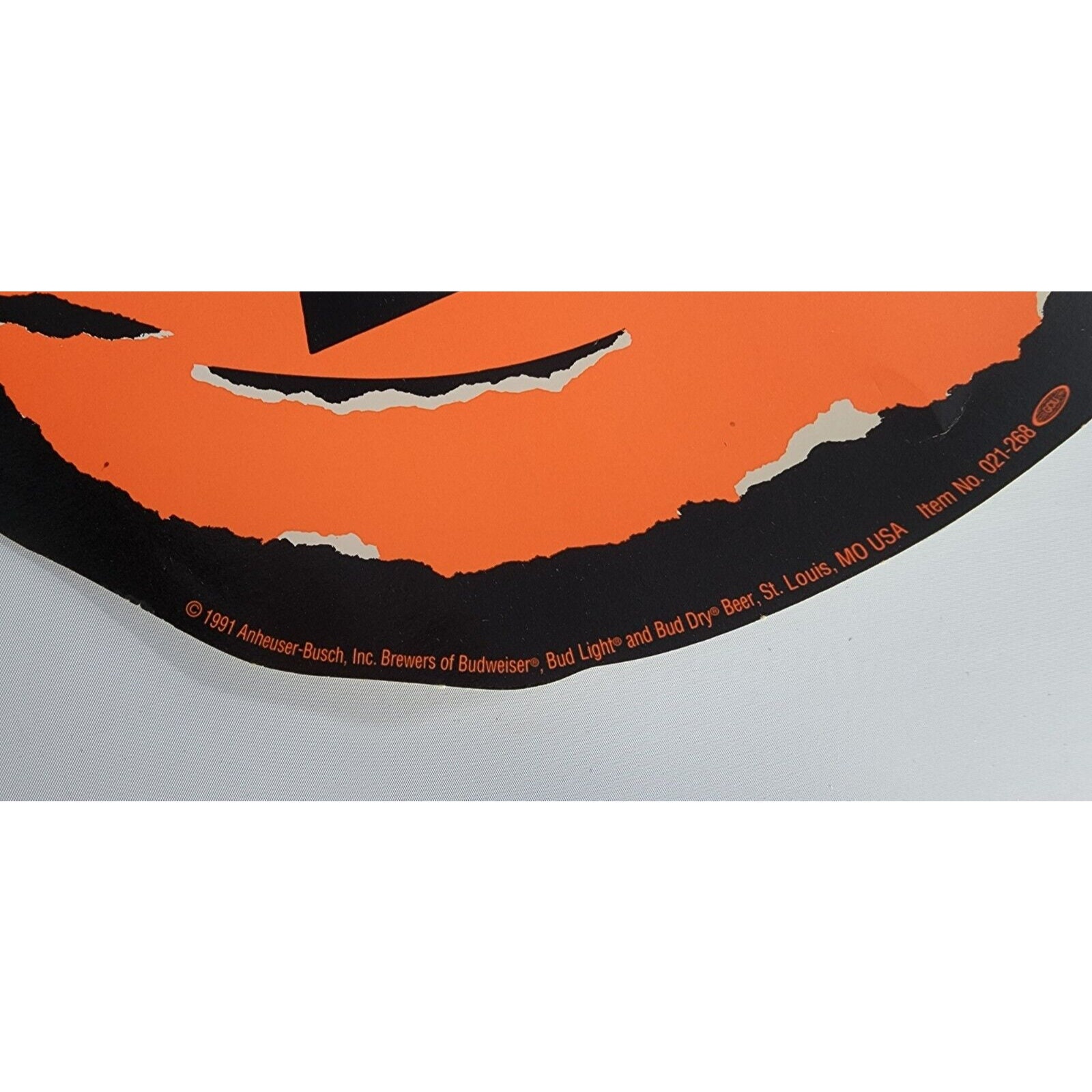 10 Vintage 1991 Budweiser Beer Die Cut Halloween Pumpkin Decorations ...