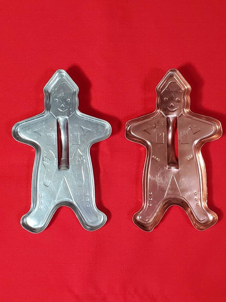 Vintage Aluminum Gingerbread Man Cookie Cutters / Copper Colored ...