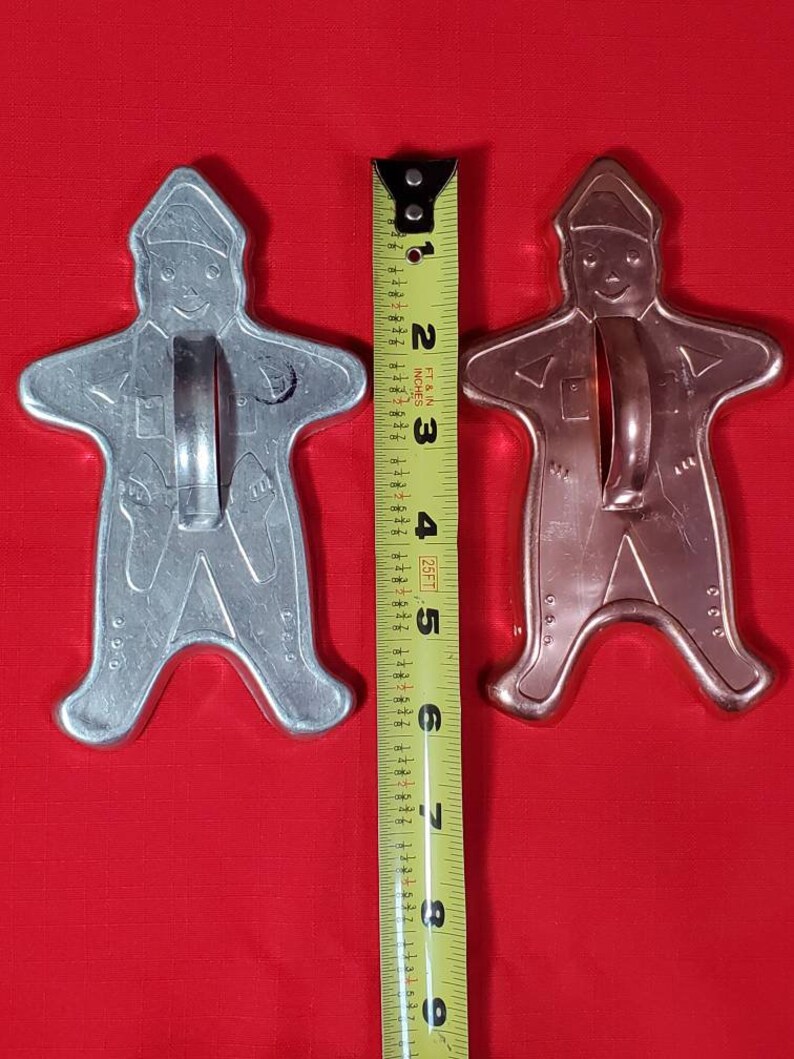 Vintage Aluminum Gingerbread Man Cookie Cutters / Copper Colored ...