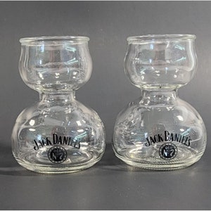 2 Old No. 7 Jack Daniels Whiskey Double Bubble Liquor Chaser Jigger ...