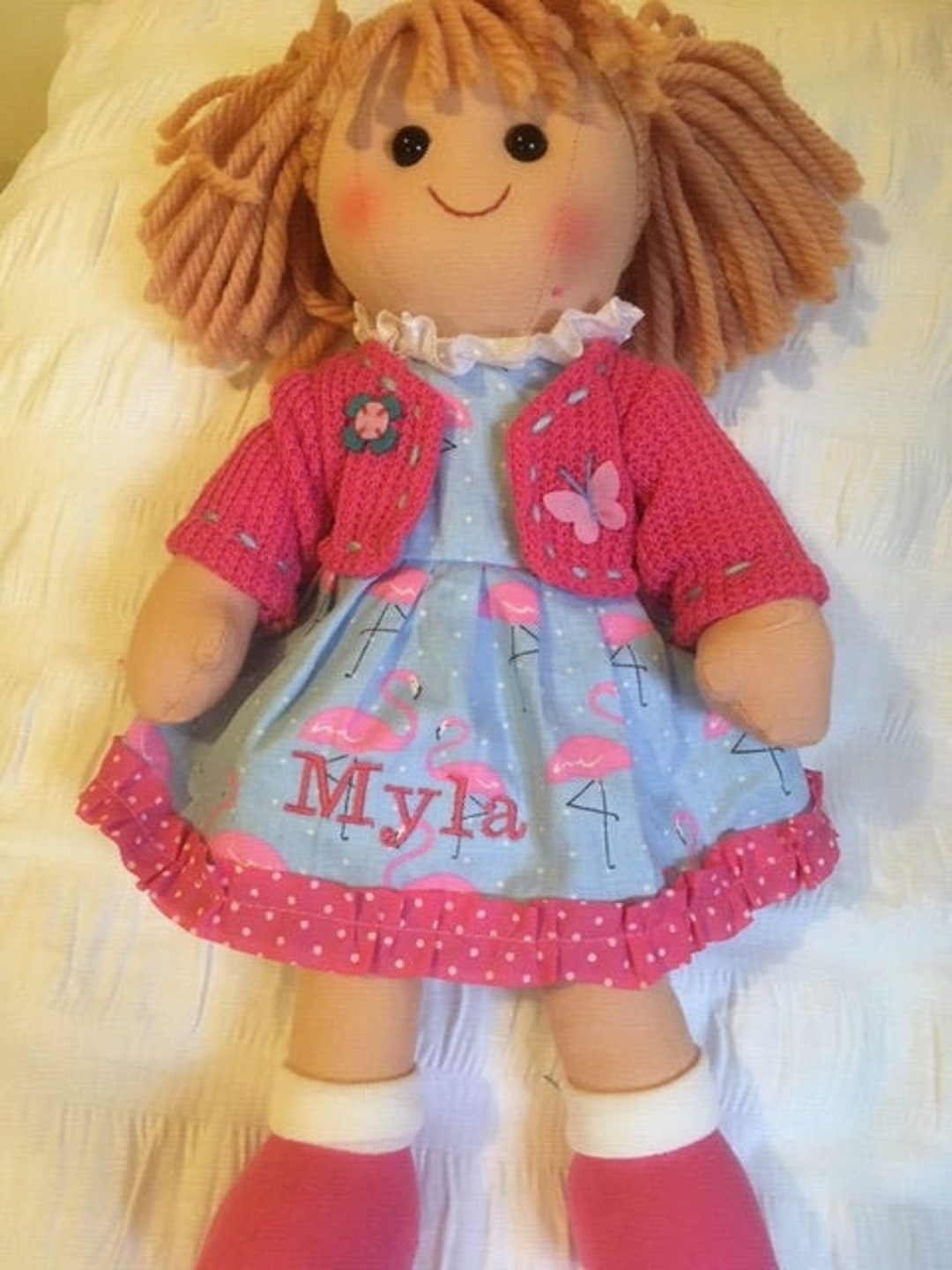 Rag Doll Maggie Set Includes 2 Outfits 34cms Personalised Ragdoll Girls ...