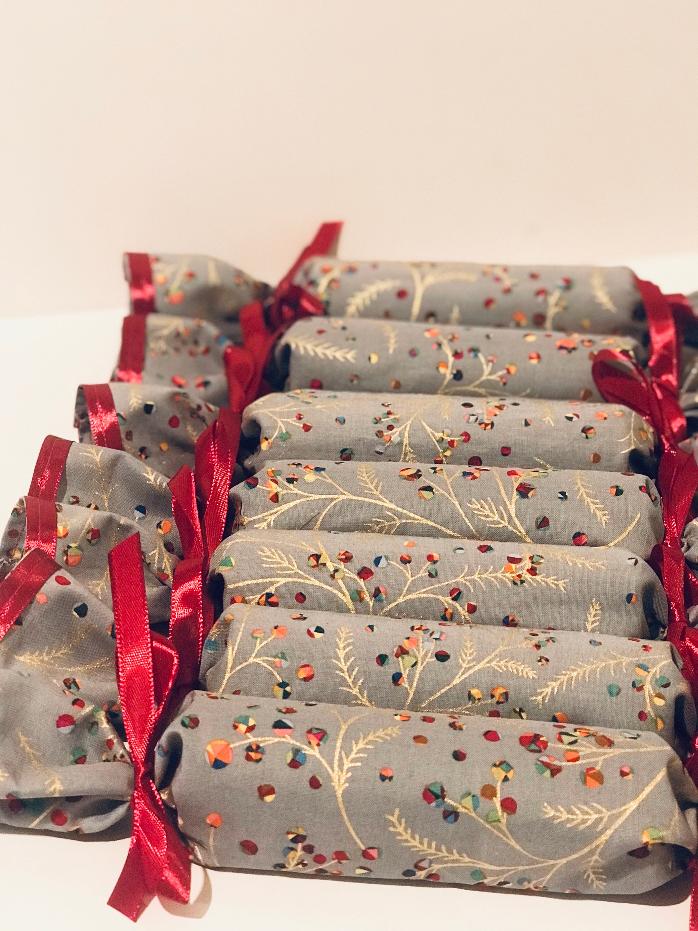 Reusable Fabric Christmas Crackers With Snaps - Fill Your Own Crackers ...