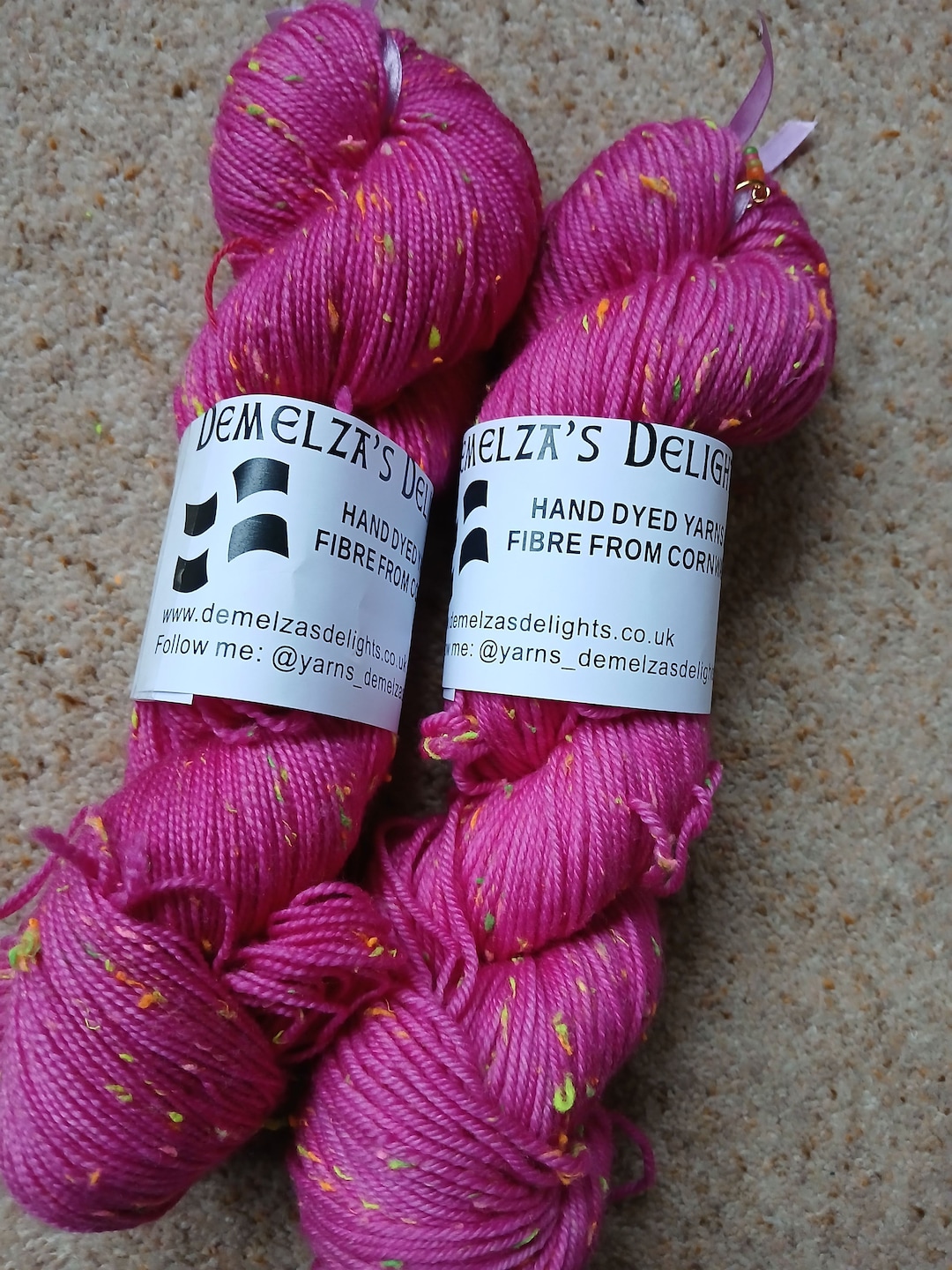 Hand Dyed Neon Nep Yarn 100g . Magenta - Etsy