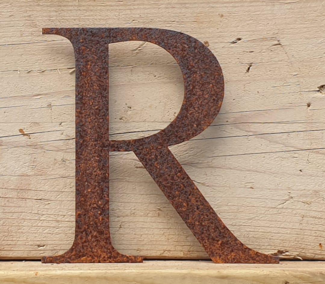Rusty Letter / Flat Metal R / Letter R / Metal / Letter / Garden ...