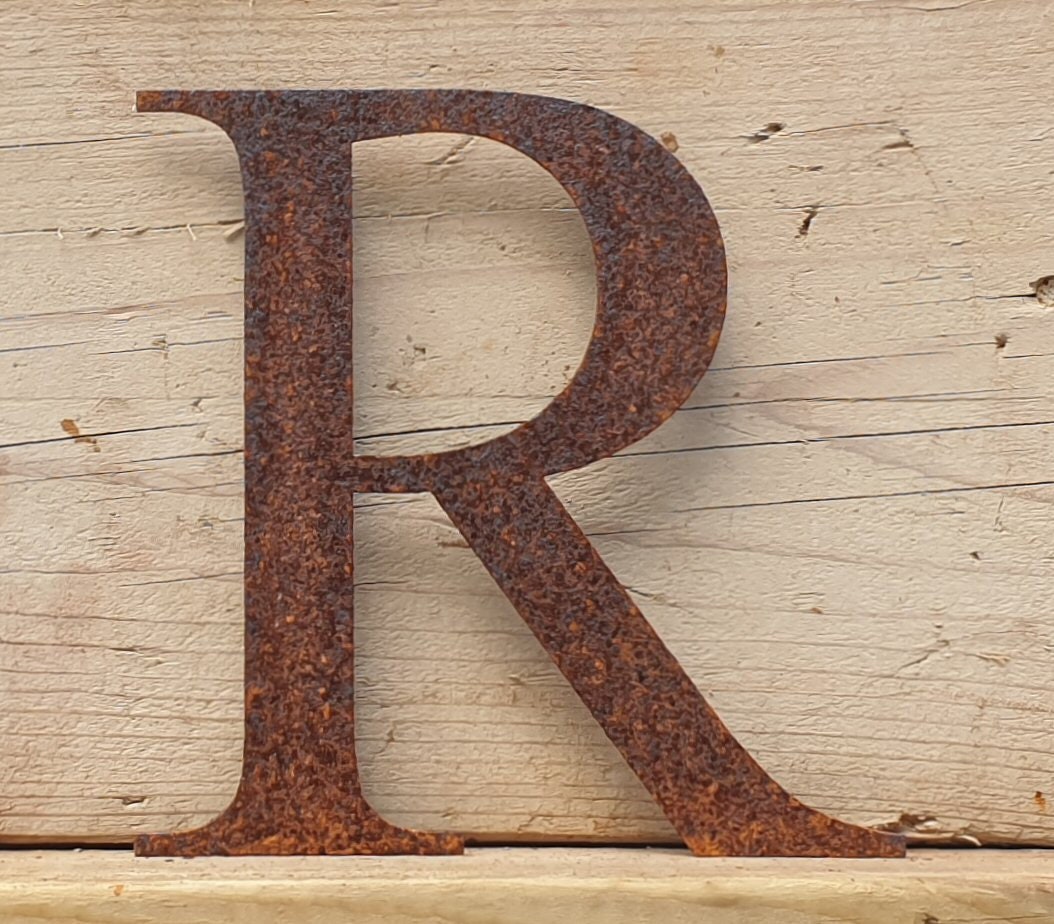 Rusty Letter / Flat Metal R / Letter R / Metal / Letter / | Etsy
