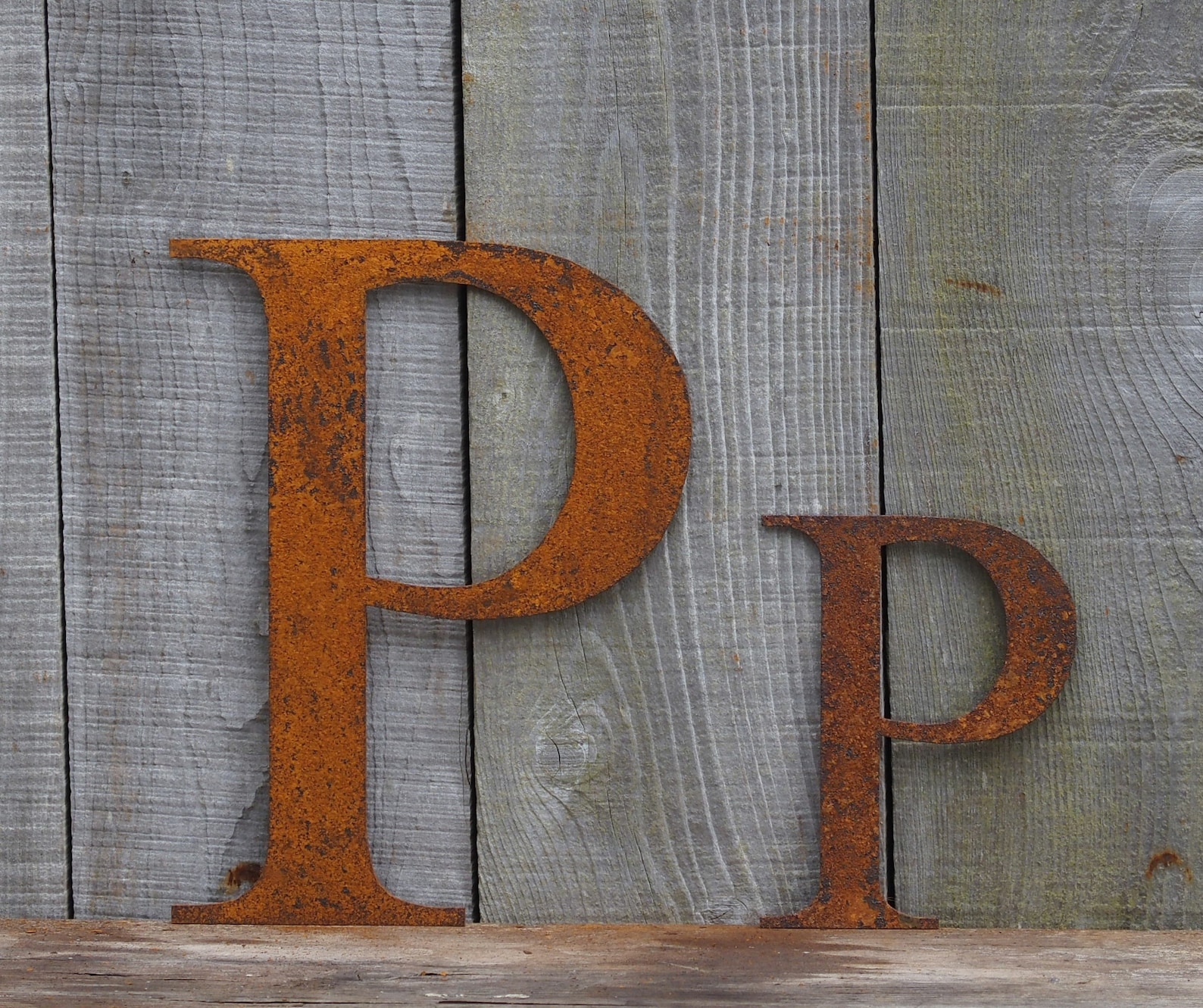 Rusty Letter / Flat Metal Rusty Letter P / Metal / Letter / - Etsy