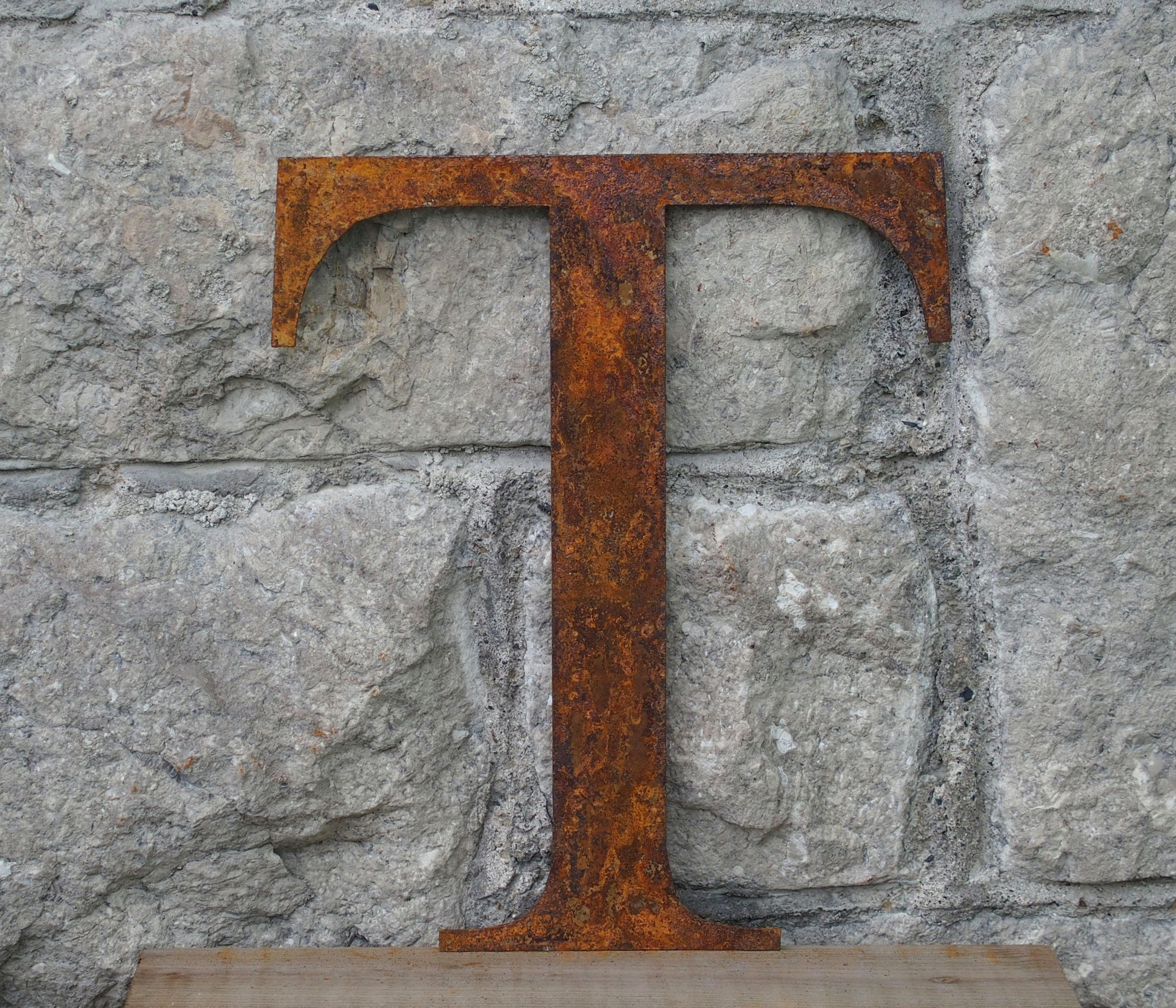 Flat Metal Rusty Letter T / Metal / Letter / Garden / - Etsy UK