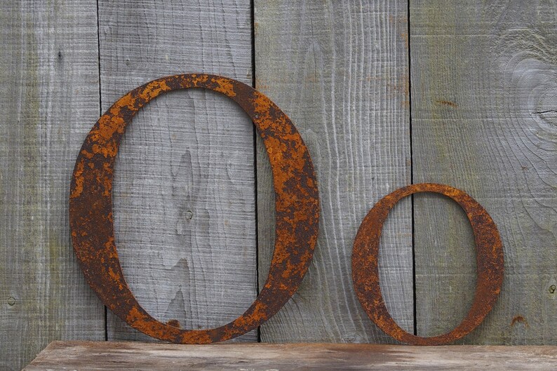 Rusty Letter / Flat Metal Rusty Letter O / Metal / Letter / - Etsy