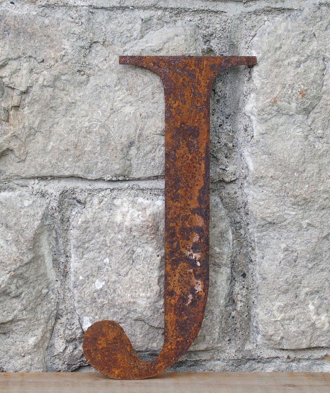 Flat Metal Rusty Letter J / Metal / Letter / Garden / Industrial ...