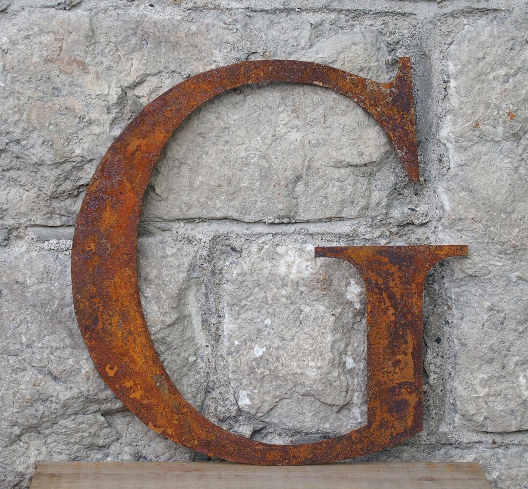 Flat Metal Rusty Letter G / Metal / Letter / Garden / Industrial ...