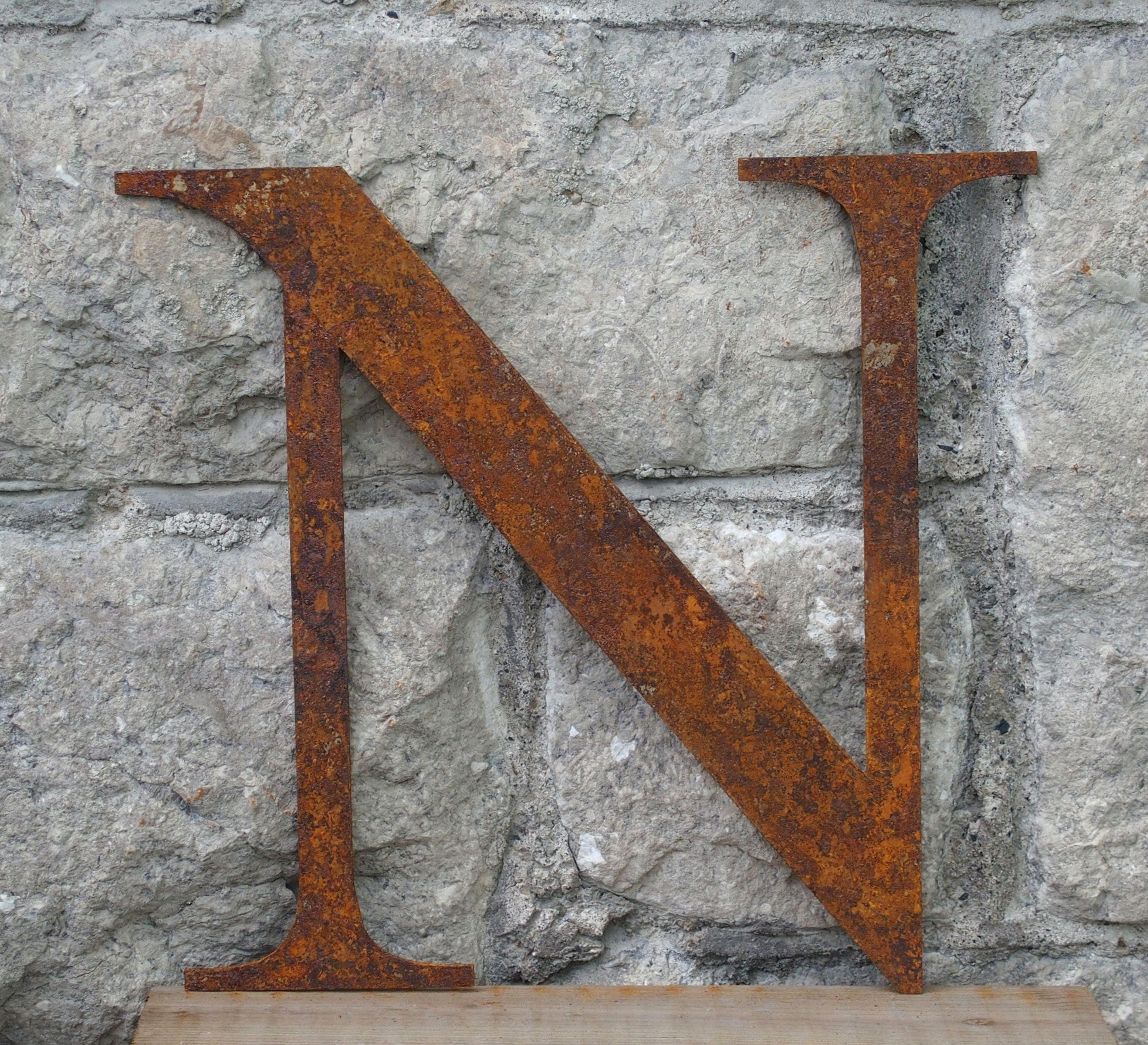 Flat Metal Rusty Letter N / Metal / Letter / Garden / - Etsy UK
