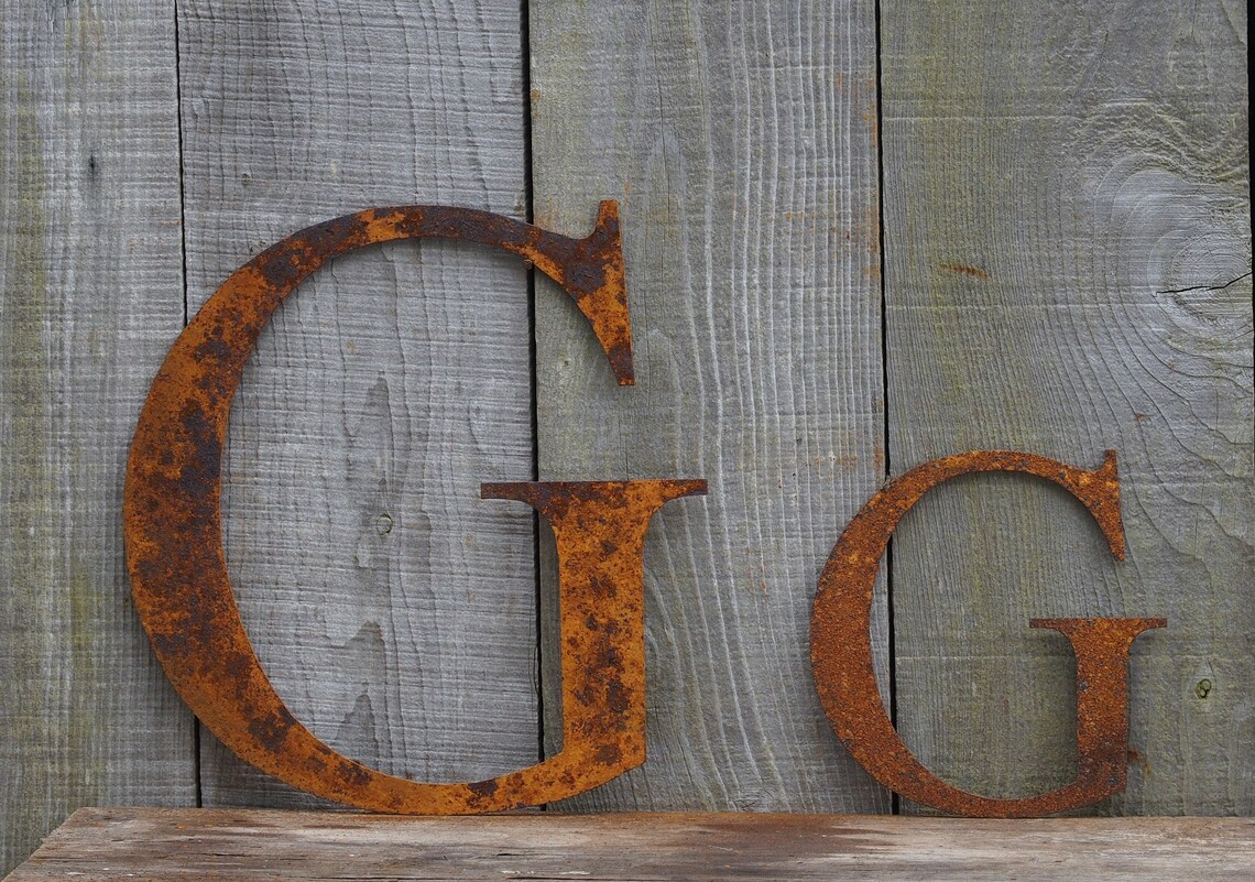 Rusty Letter / Flat Metal Rusty Letter G / Metal / Letter / | Etsy
