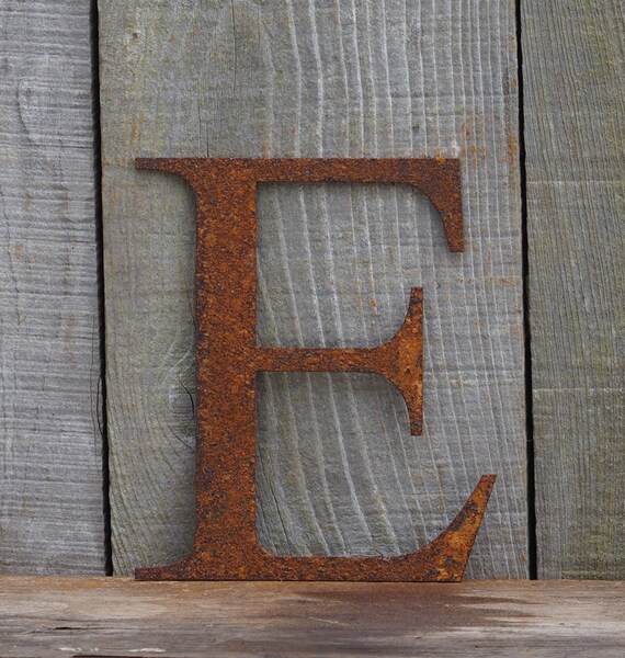 Rusty Letter / Flat Metal Rusty Letter E / Metal / Letter / | Etsy