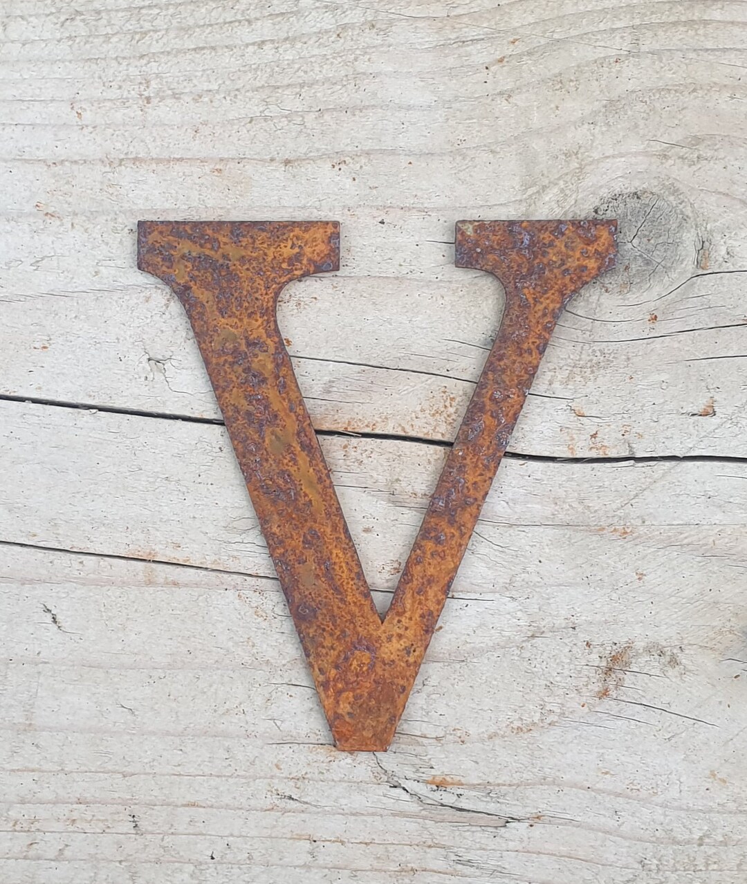 Flat Metal Rusty Letter / Metal / Letter / Lowercase V / Rusty - Etsy ...