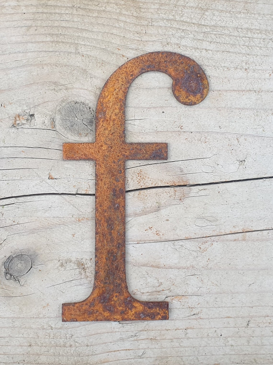 Flat Metal Rusty Letter / Metal / Letter / Lowercase F / Rusty | Etsy