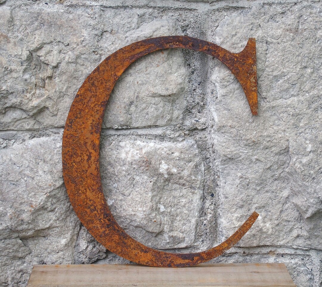 Flat Metal Rusty Letter C / Metal / Letter / Rusty Letters / Garden ...