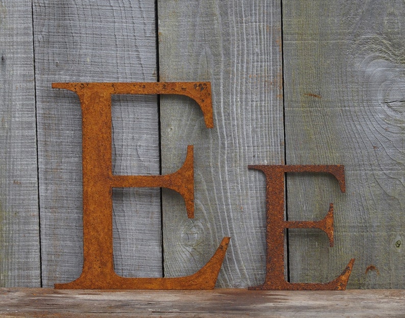 Rusty Letter / Flat Metal Rusty Letter E / Metal / Letter / | Etsy