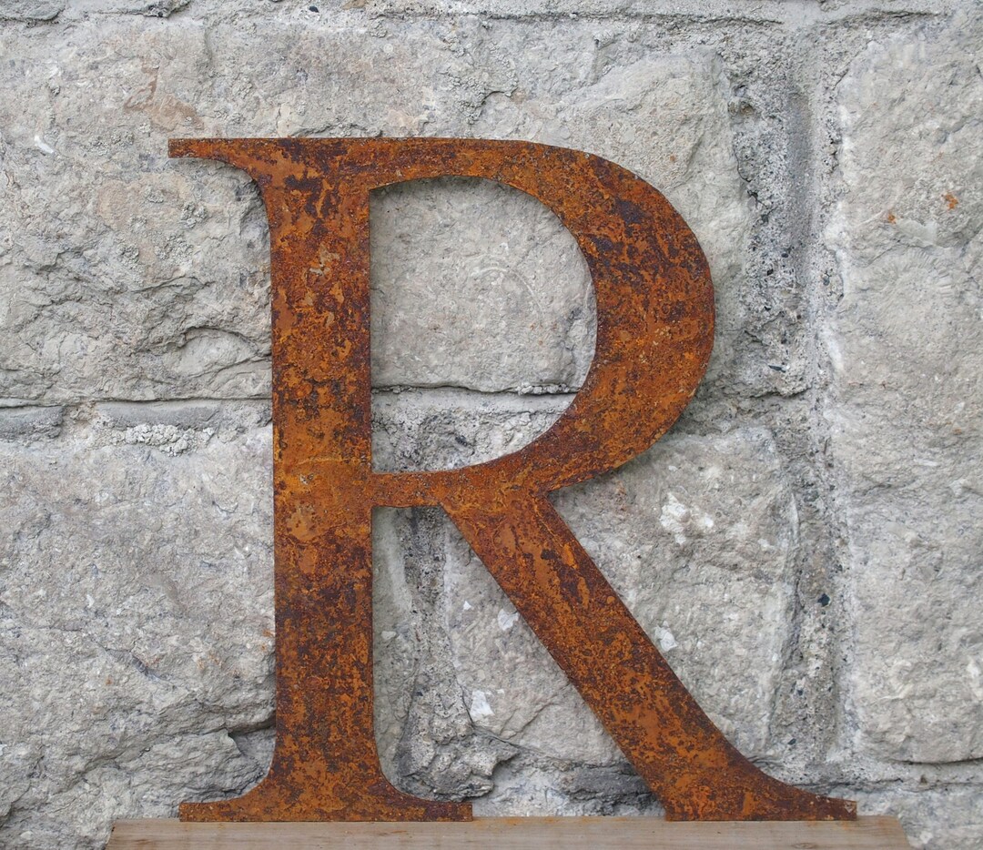 Flat Metal Rusty Letter R / Metal / Letter / Garden / Industrial ...