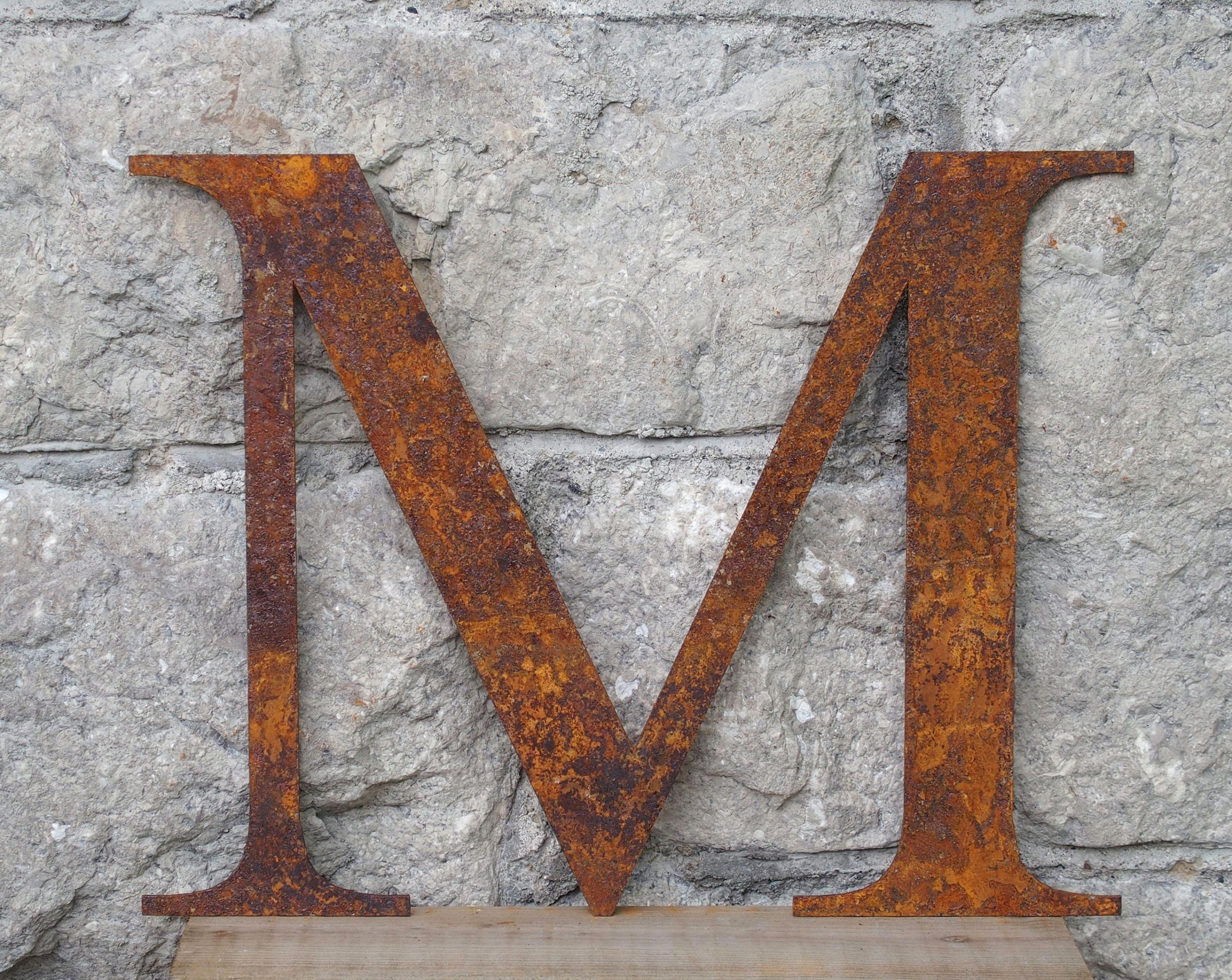 Flat Metal Rusty Letter M / Metal / Letter / Garden / - Etsy UK