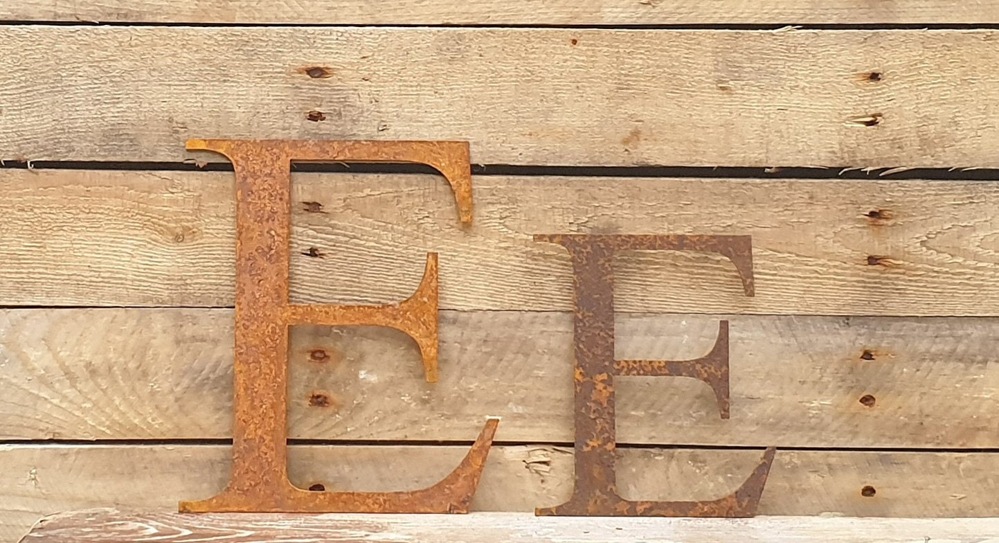 Rusty Letter / Flat Metal E / Letter E / Metal / Letter / | Etsy